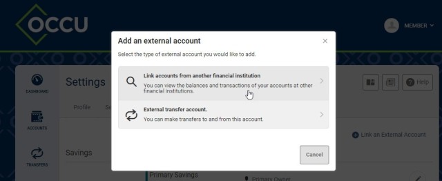 Link your financial accounts | OCCU