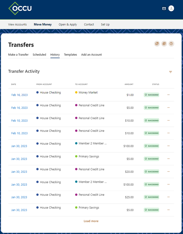 Transfer funds with MyOCCU Online & Mobile | OCCU